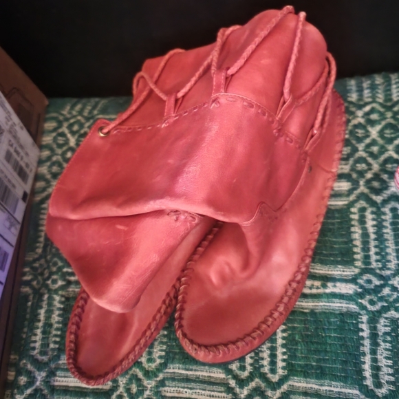 Frye | Shoes | Red Leather Frye Moccasin Boots | Poshmark